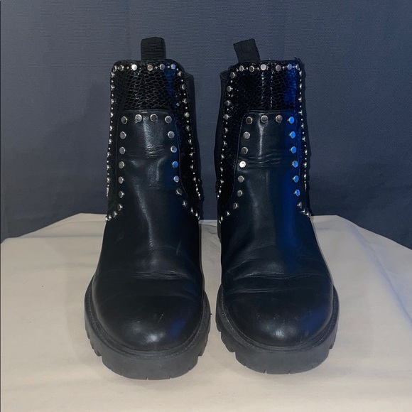 Zara | Shoes | Zara Black Studded Combat Boots | Poshmark